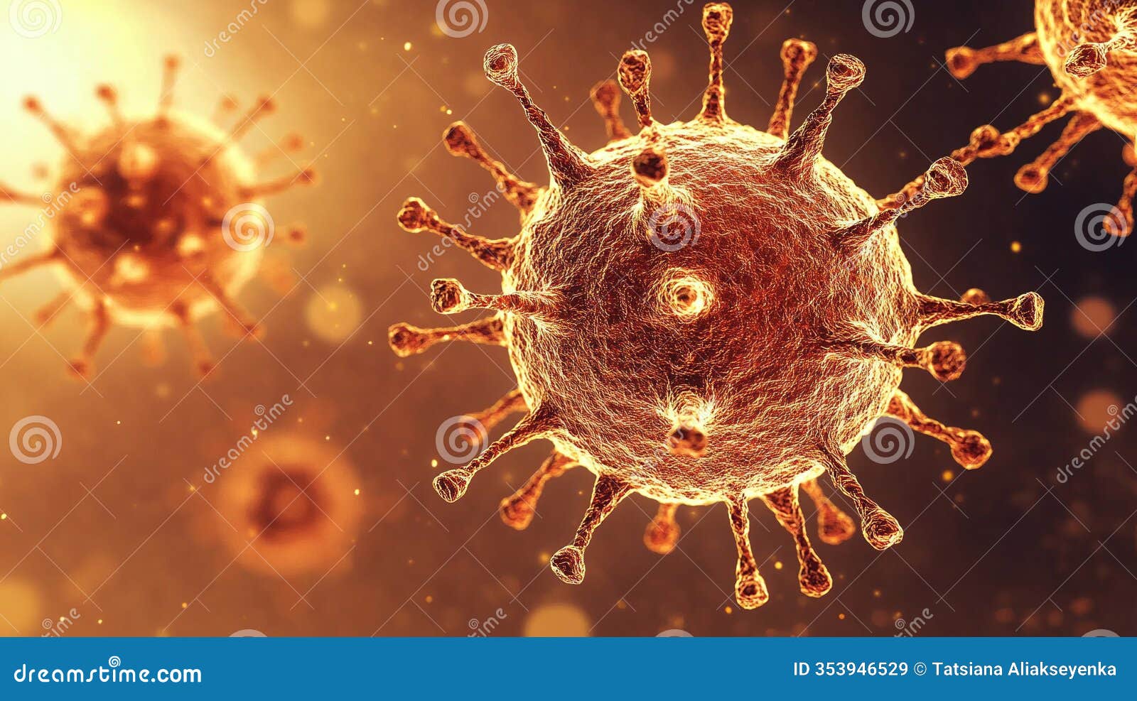Photos of Viral Particles Under a Microscope. Stock Illustration ...