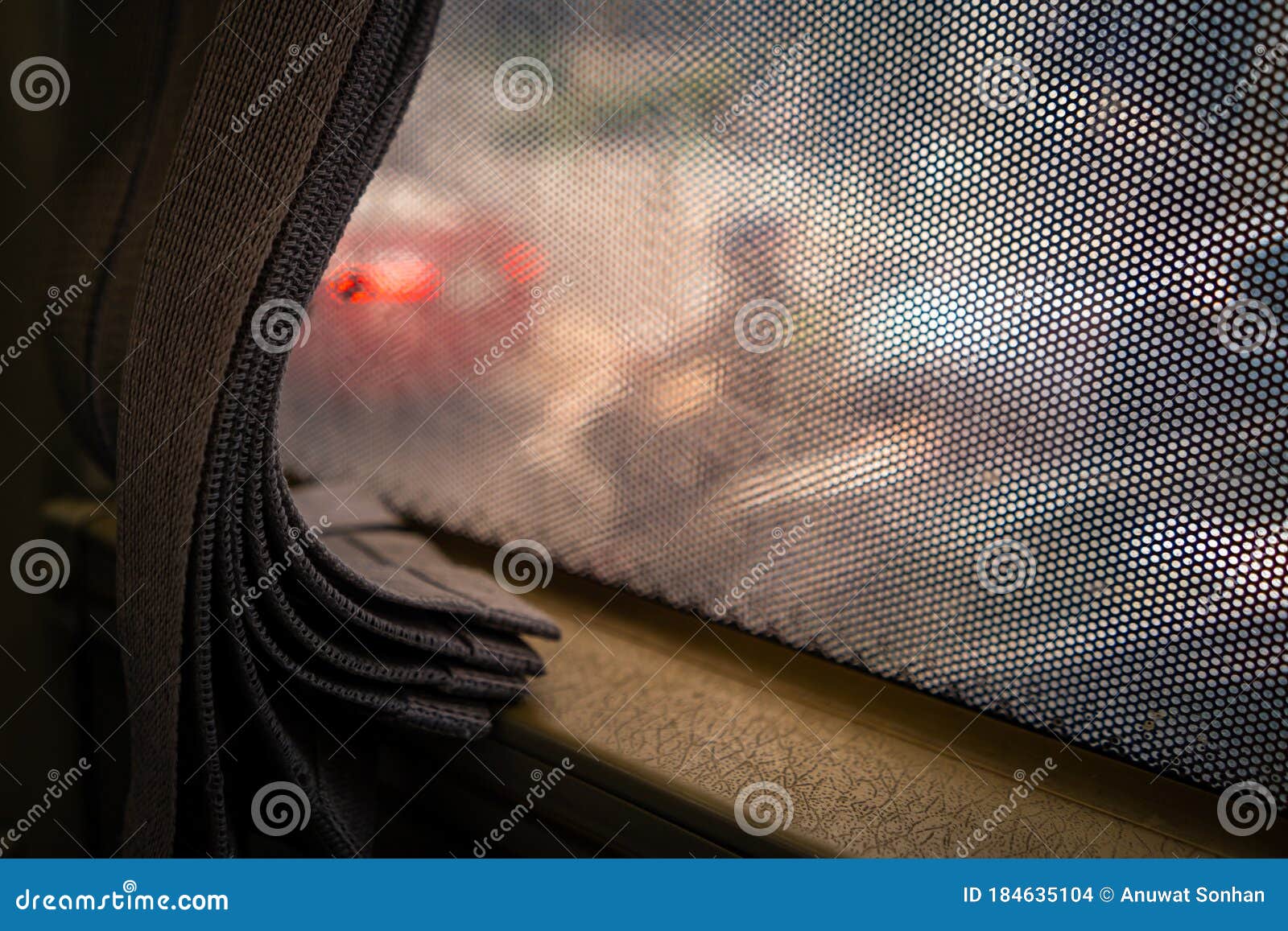 Photos of the Windows in the Bus, with Blinds and Soft Focus of the Car ...