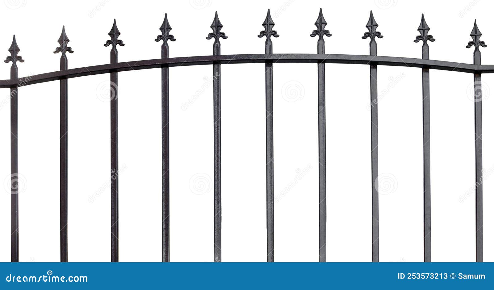 Photos Wrought Iron Fence on White Stock Image - Image of elegance ...