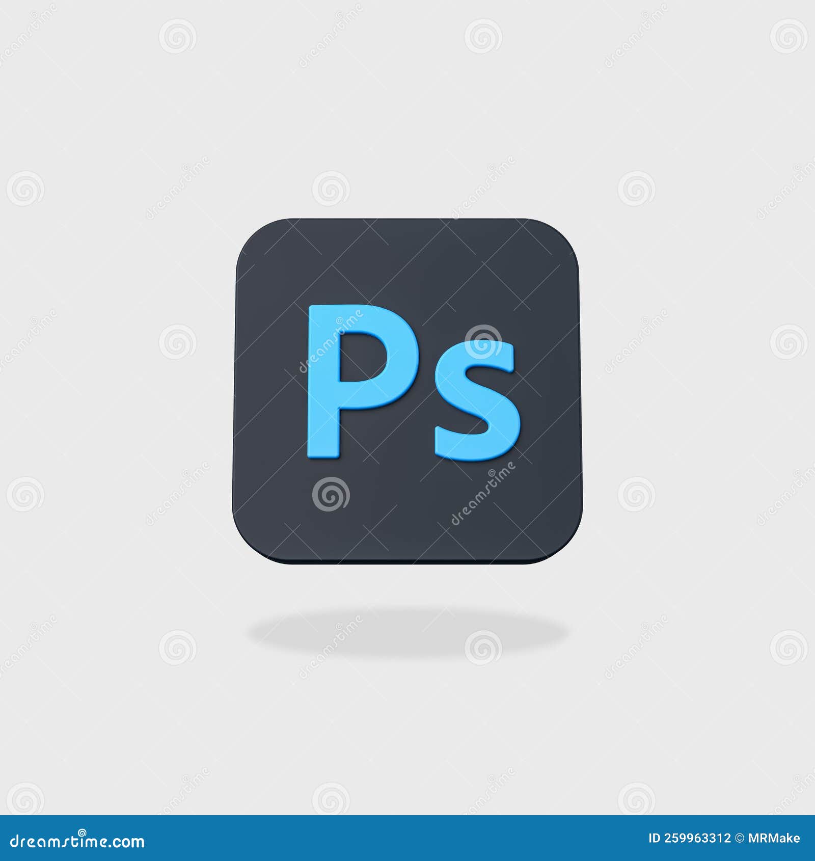 Photoshop App Icon on Flat Gray Background Editorial Photography ...