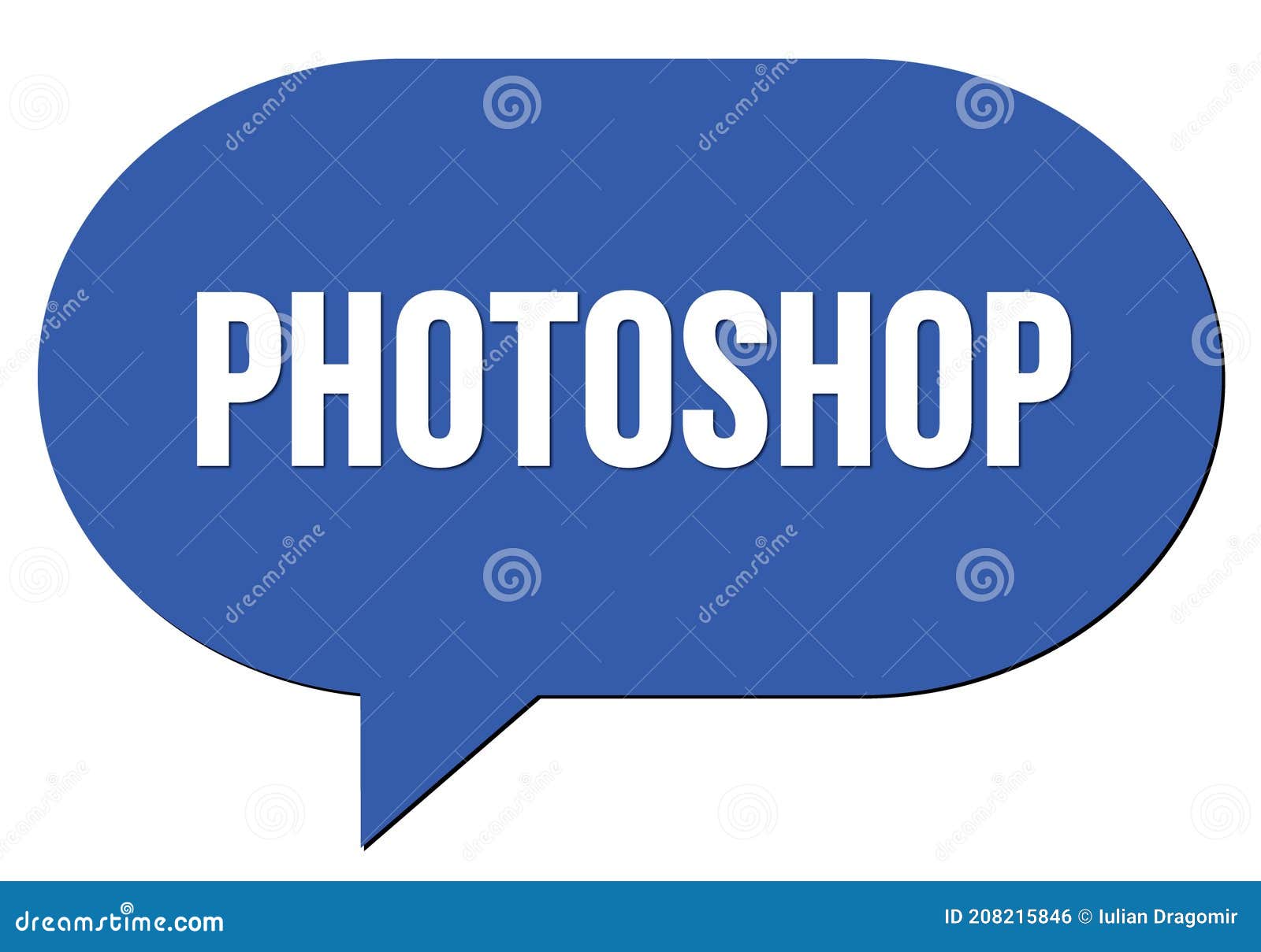 PHOTOSHOP Text Written in a Blue Speech Bubble Stock Illustration ...