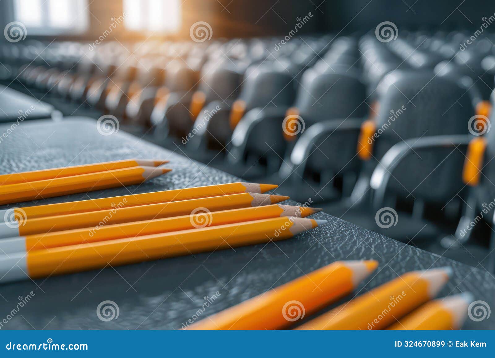 Modern Classroom Design Comfortable Chairs, Tablets, and Pencils for ...