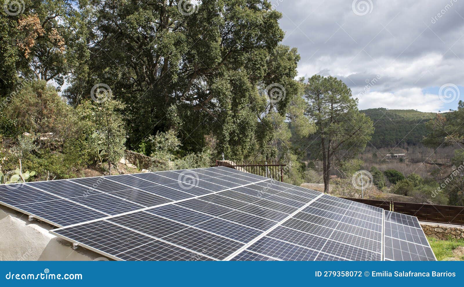 Solar Panel Installed in the Rural Area Stock Photo - Image of ...