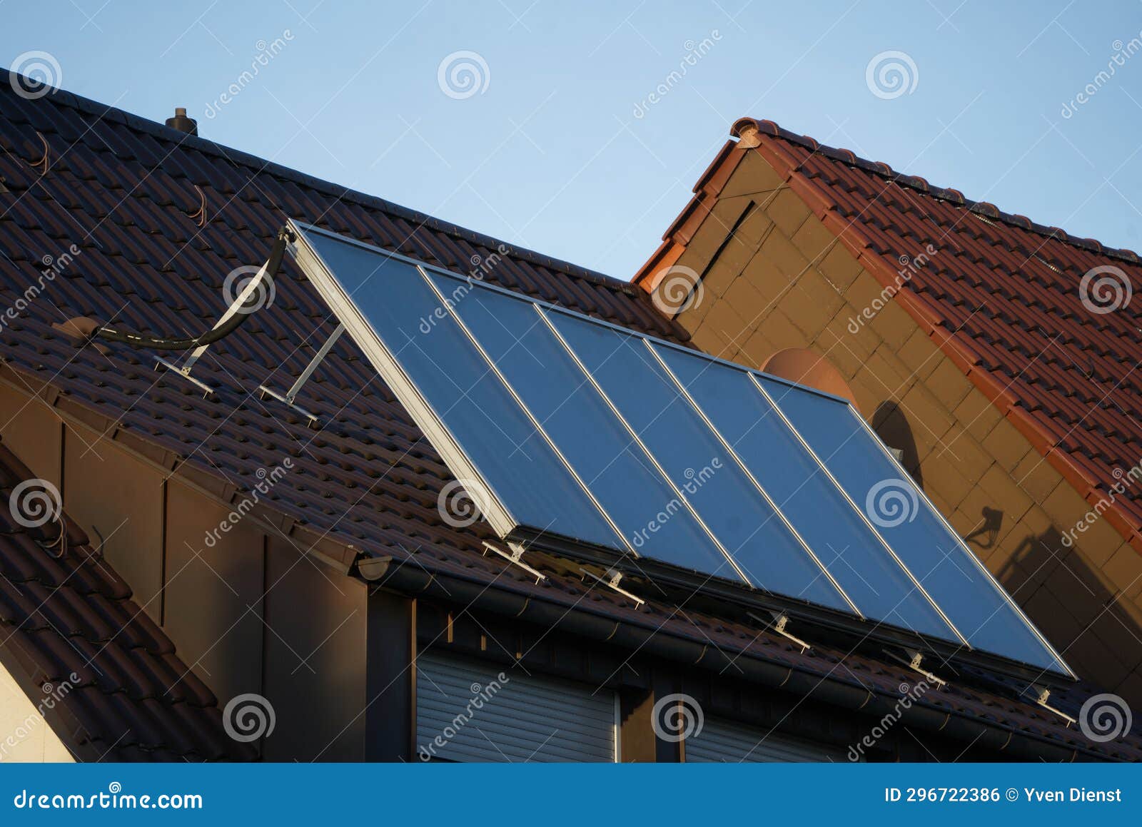 Photovoltaic Modules Installed on a Large Dormer Window Stock Photo ...