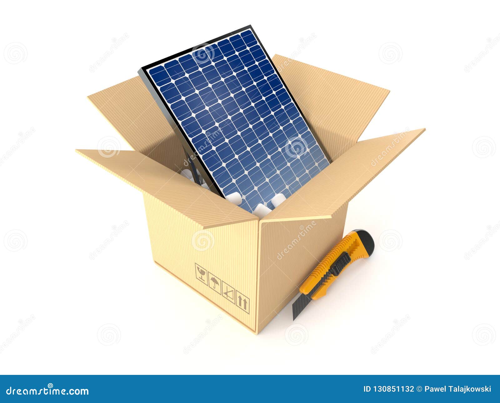 Photovoltaic Panel Inside Package Stock Illustration - Illustration of ...