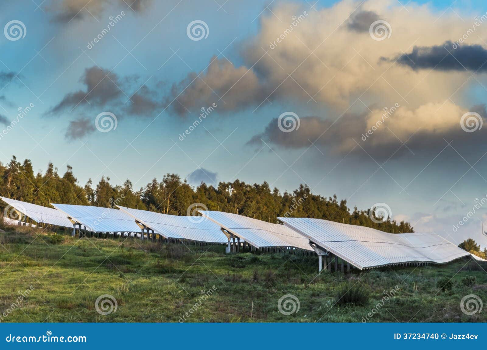 Photovoltaic Panels at Sunset Stock Photo - Image of energy, sunset ...