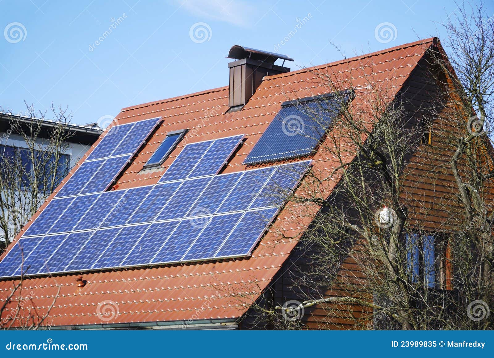 Photovoltaic and Solar Heating System Stock Image - Image of innovative ...