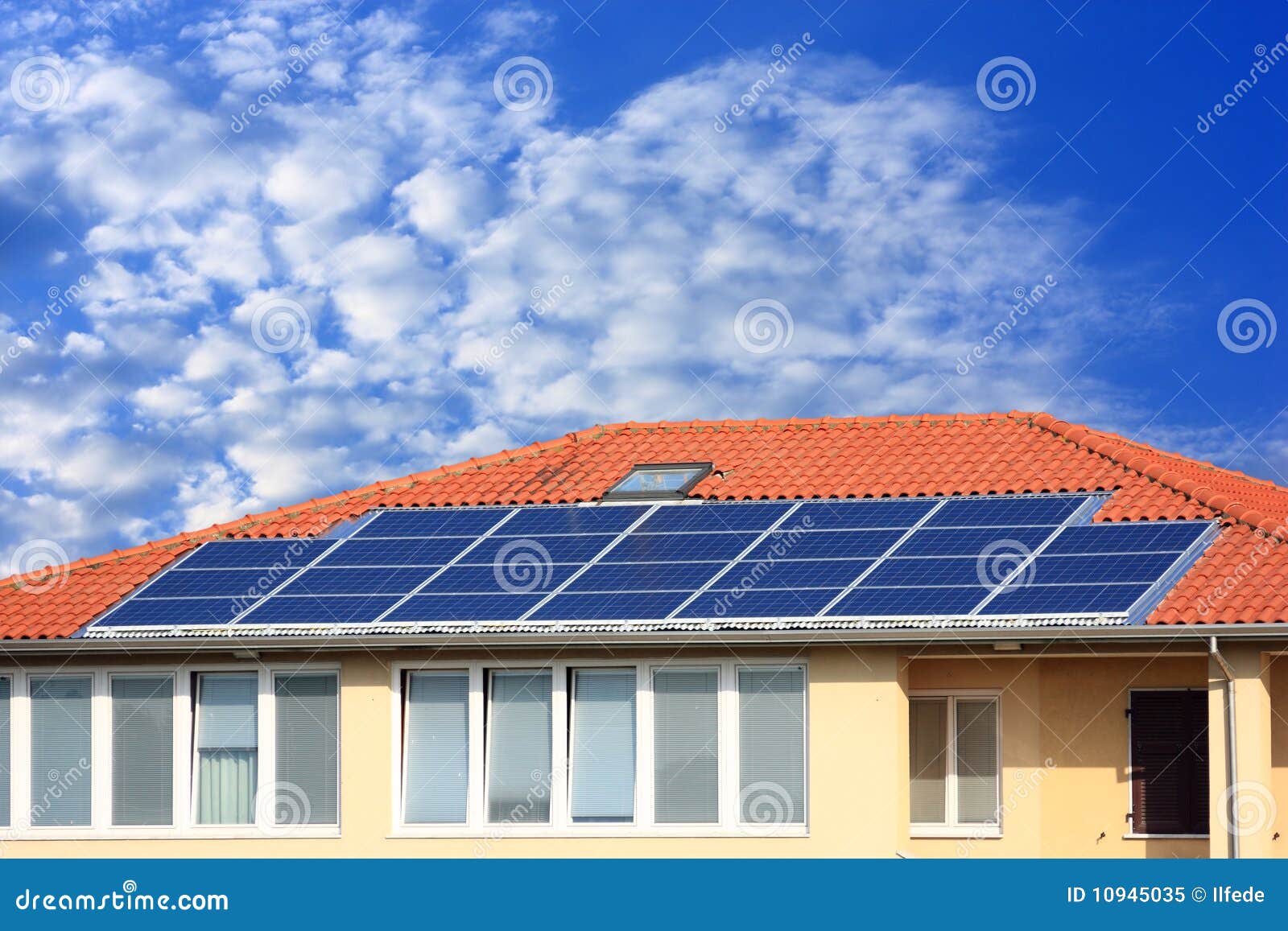 Photovoltaic Solar Panel on Roof Stock Image - Image of panel ...