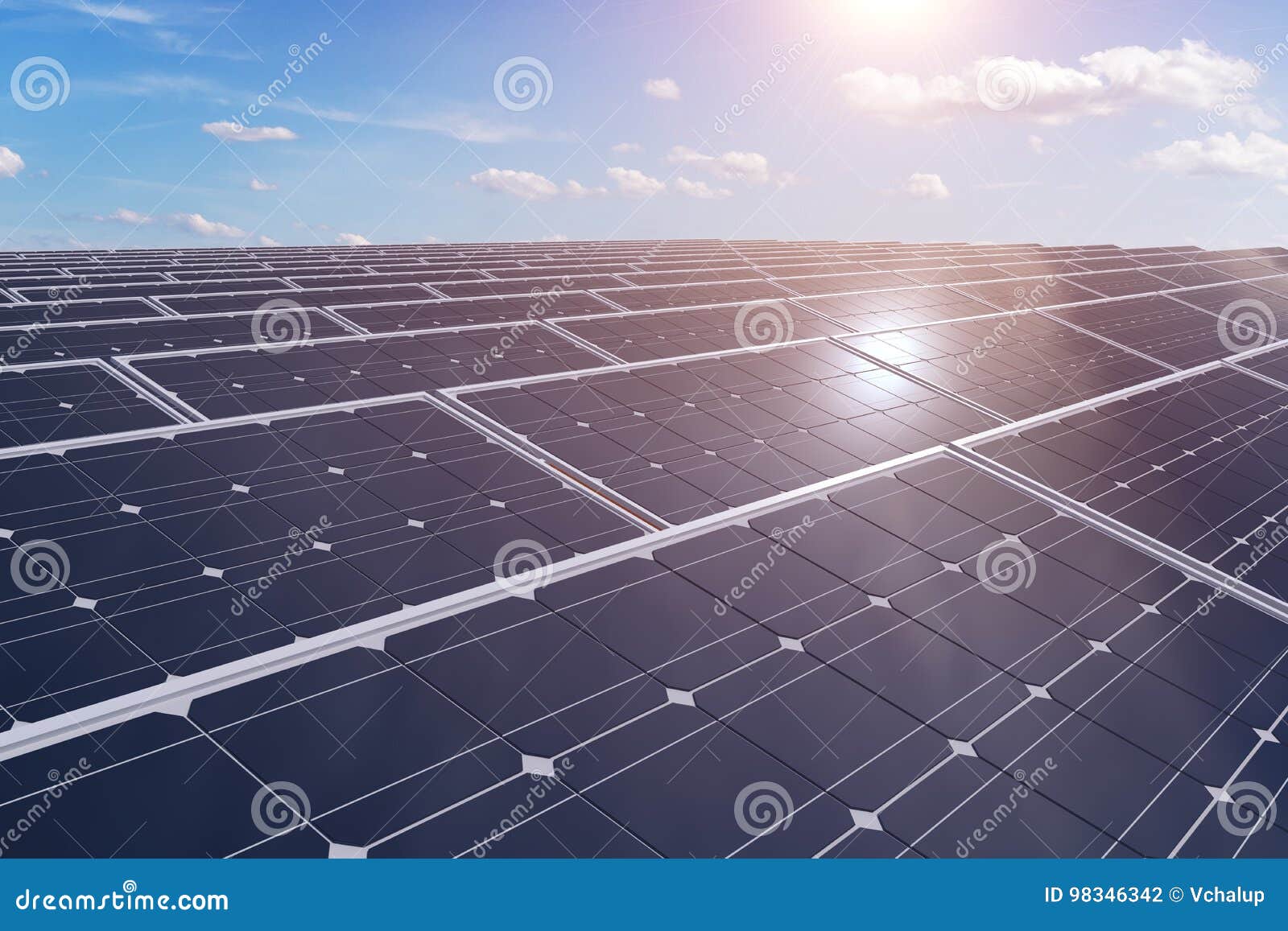 Photovoltaic Solar Panels On The Roof Of A House. Cartoon Vector ...
