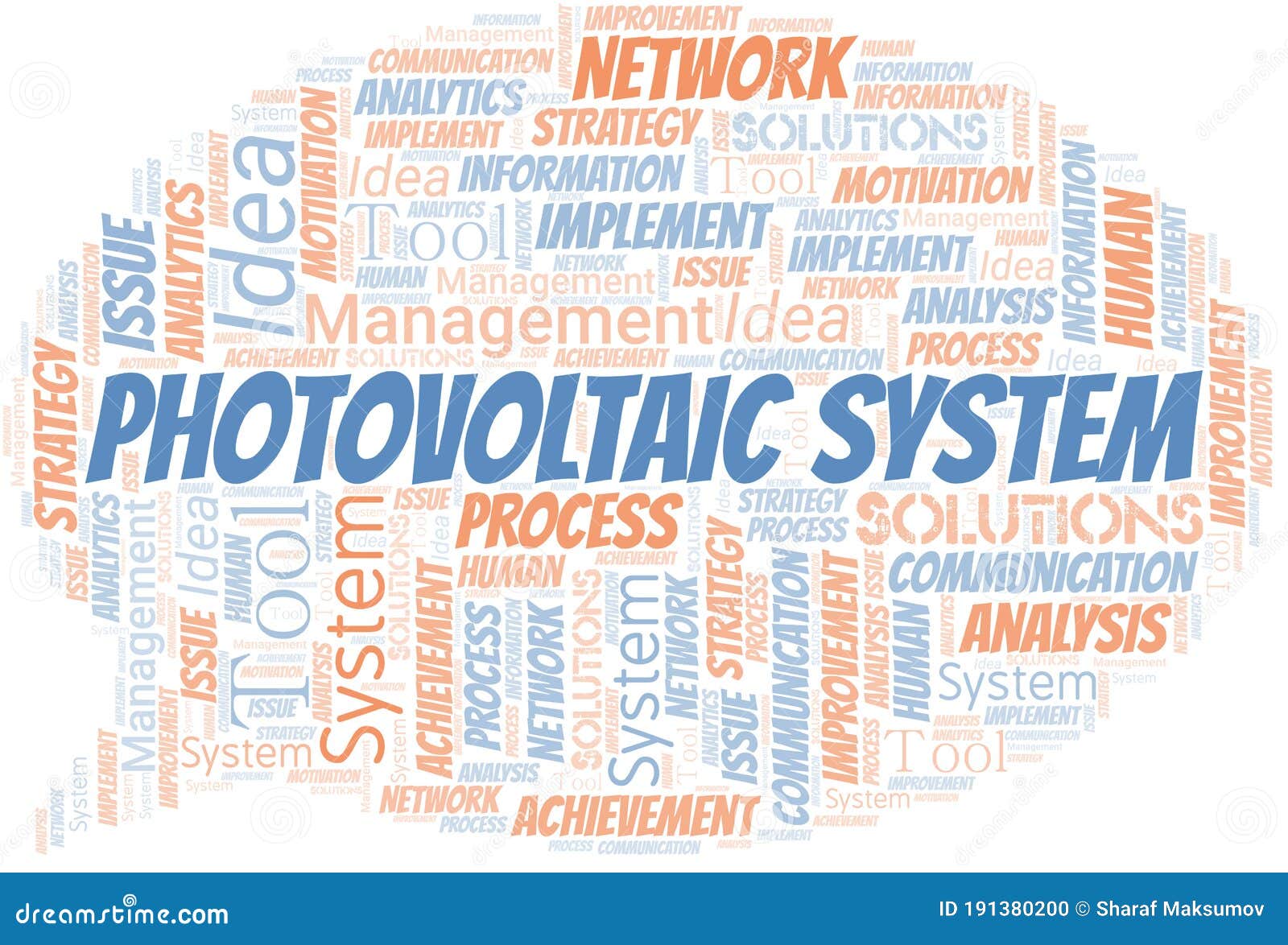 Photovoltaic System Typography Vector Word Cloud. Stock Vector ...