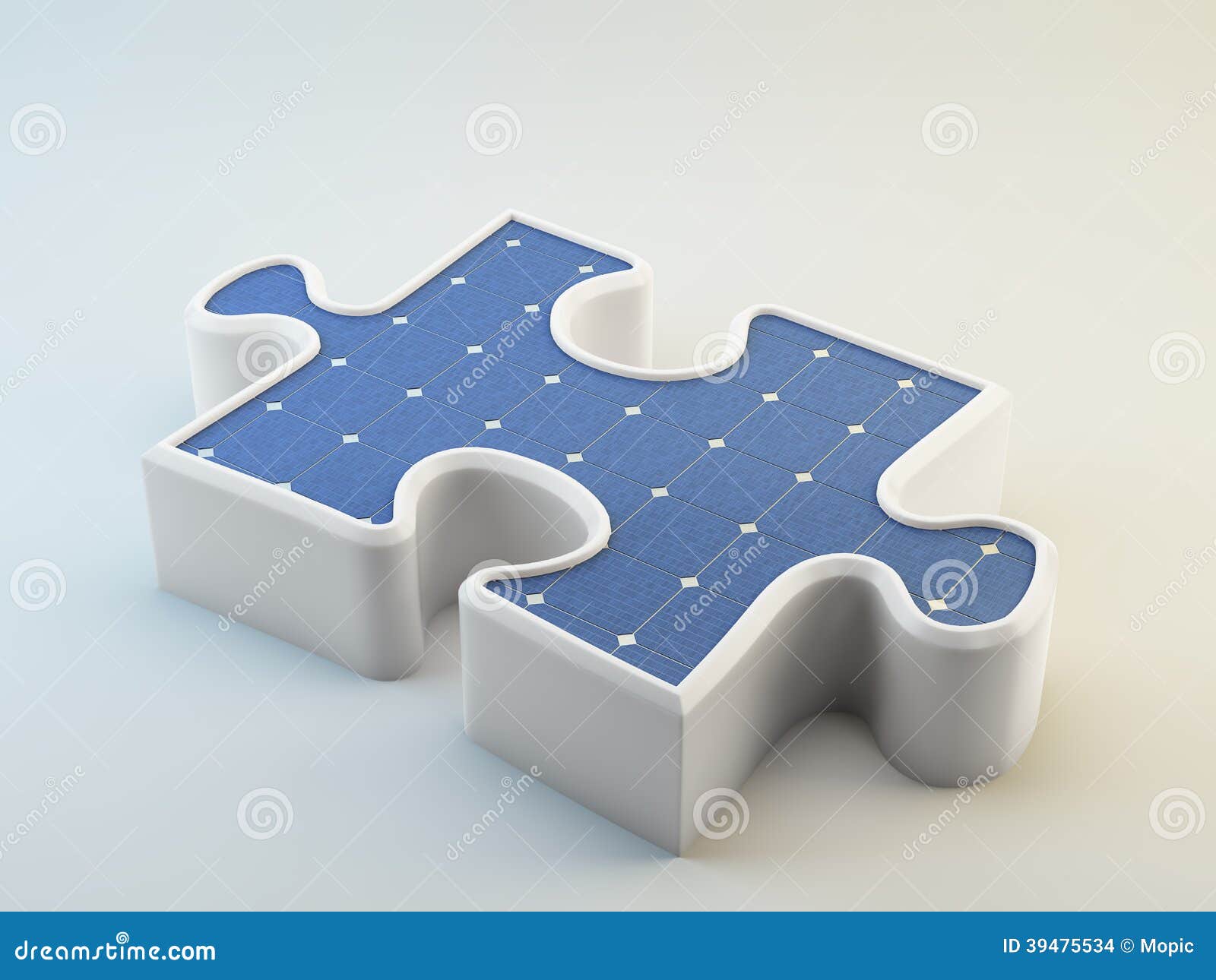 Photovoltaics Panel Shaped Like a Puzzle Piece Stock Illustration ...