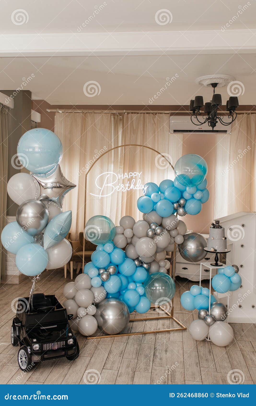 Photozone for a Boy for 1 Year. Balloon Decoration Stock Photo - Image ...