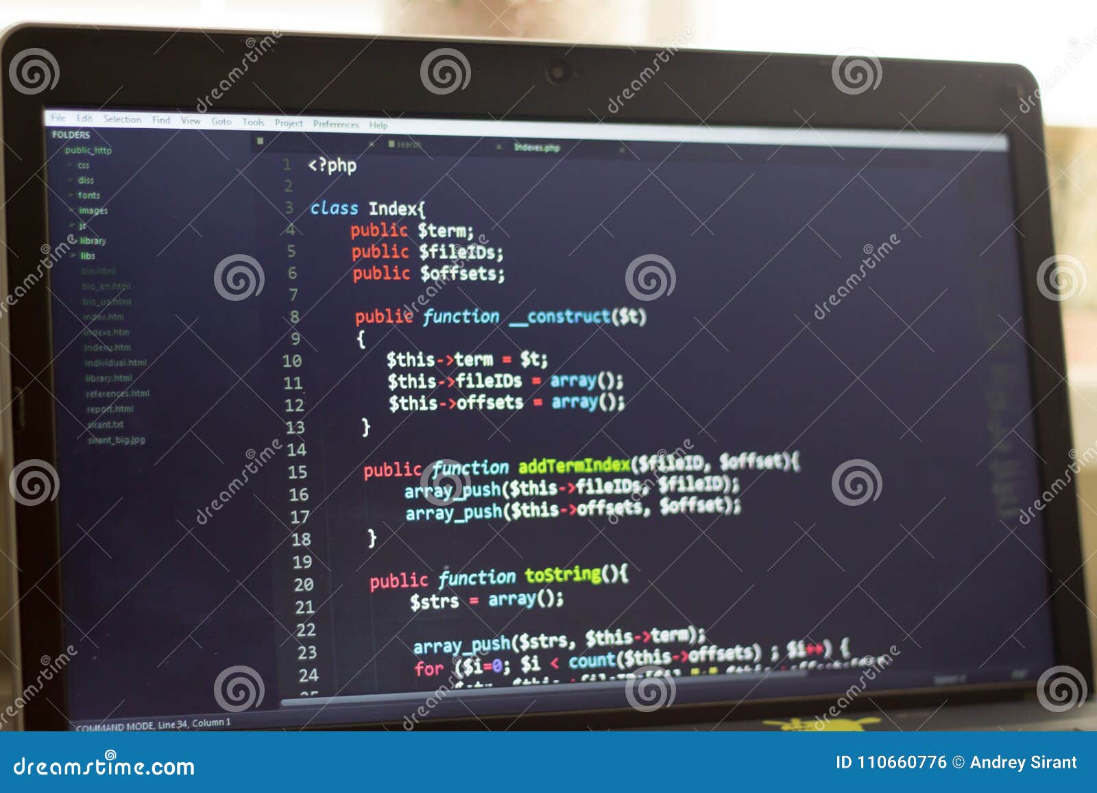 Php Back End Code Computer Programming Source Code Abstract Screen Of Web Developer Editorial