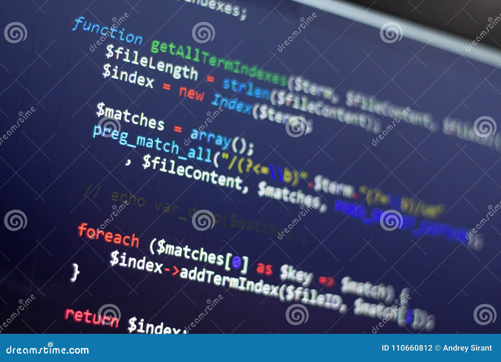 Php Back End Code Computer Programming Source Code Abstract Screen Of Web Developer Editorial