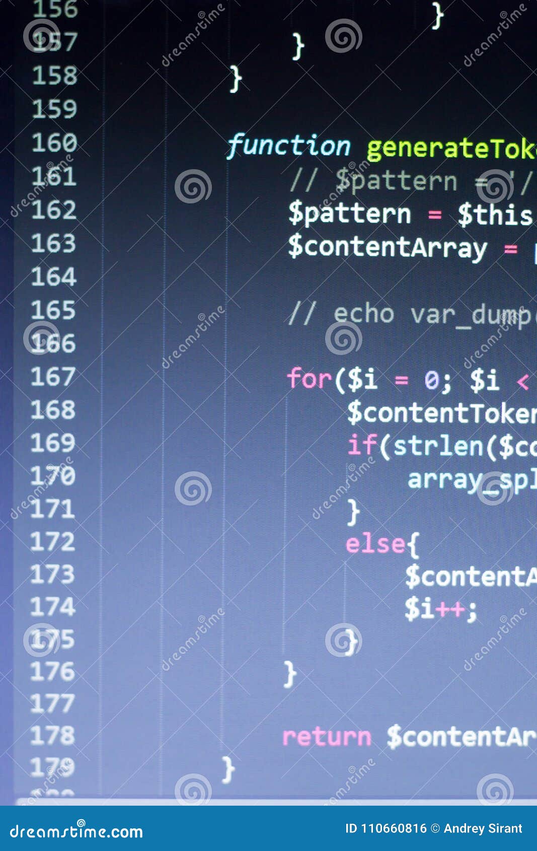 Php Back End Code Computer Programming Source Code Abstract Screen Of Web Developer Editorial