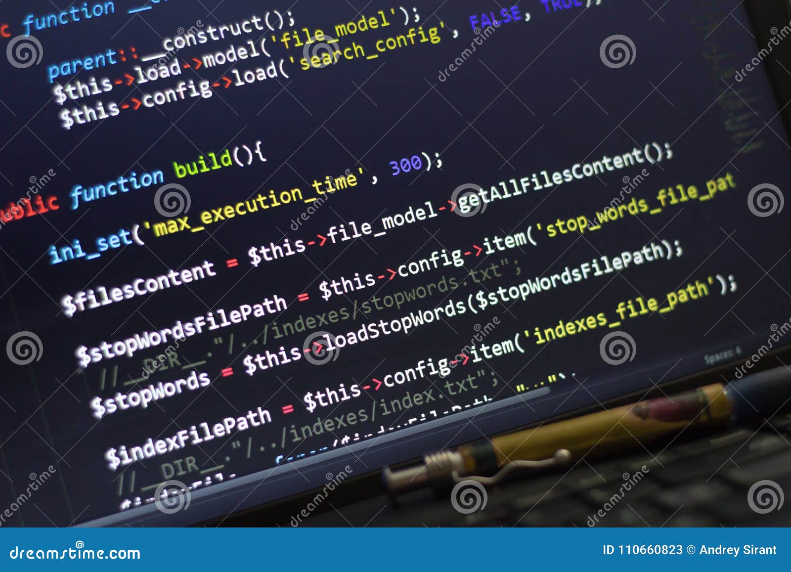 Php Back End Code Computer Programming Source Code Abstract Screen Of Web Developer Editorial