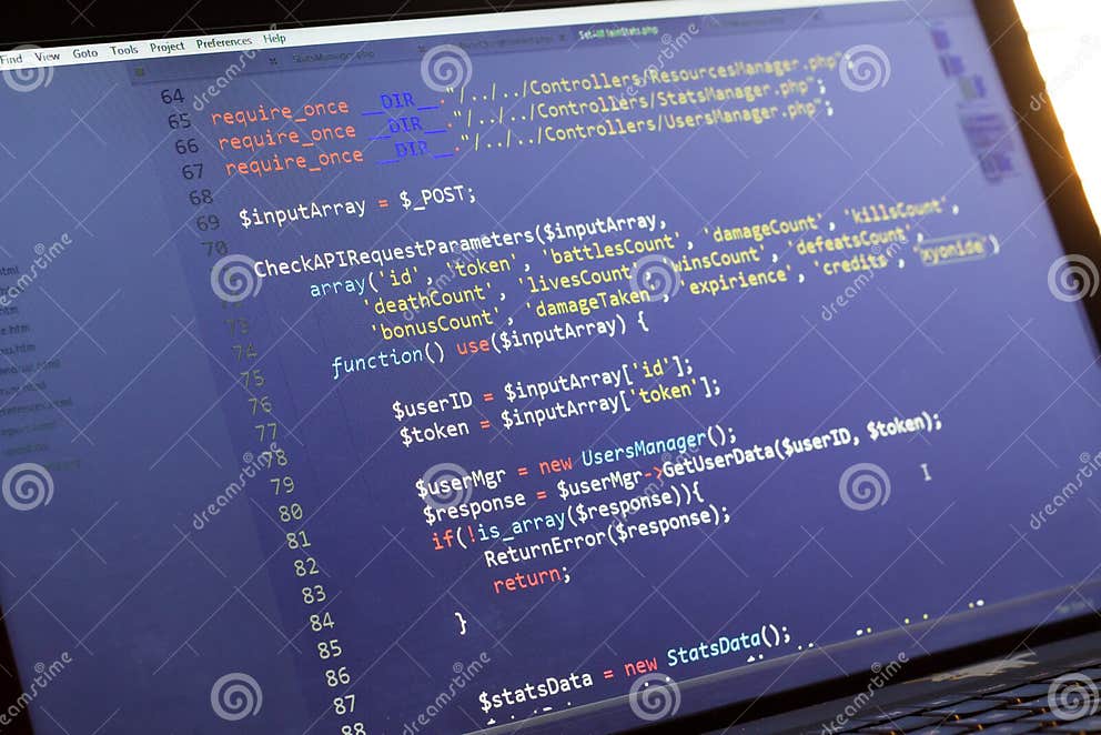 Php Back End Code Computer Programming Source Code Abstract Screen Of 3459