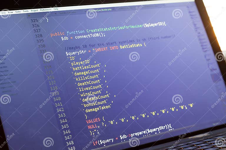 Php Back End Code Computer Programming Source Code Abstract Screen Of 8381