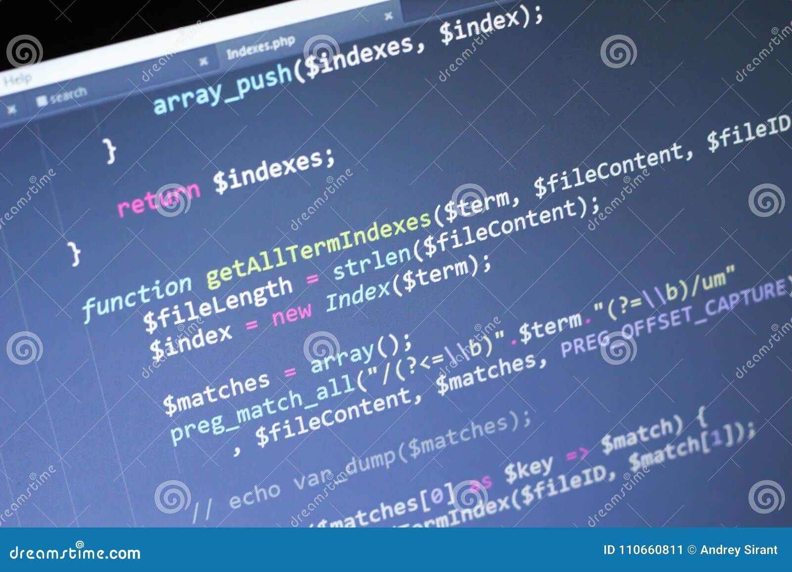 Php Back End Code Computer Programming Source Code Abstract Screen Of Web Developer Editorial