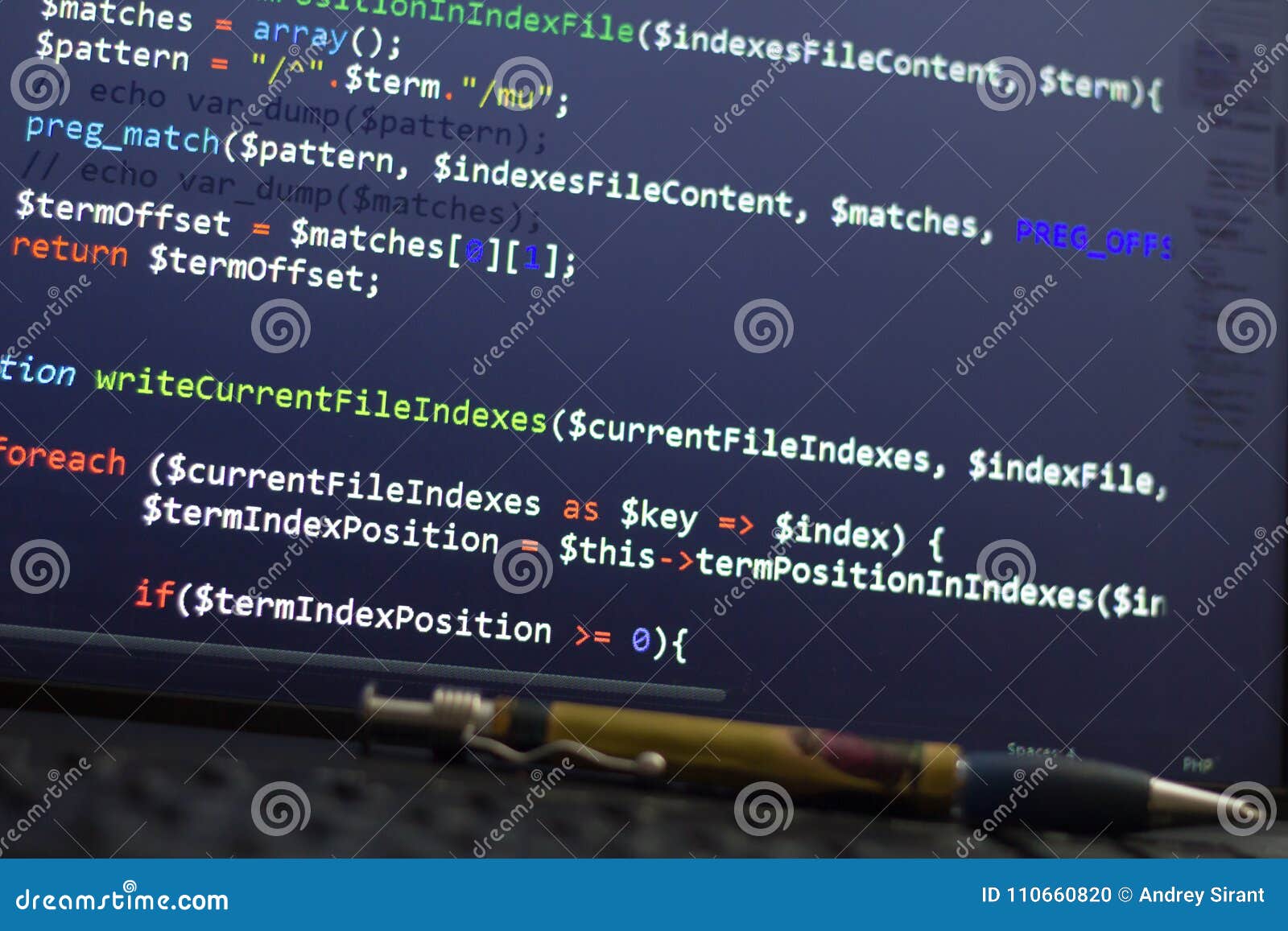 Php Back End Code Computer Programming Source Code Abstract Screen Of Web Developer Editorial