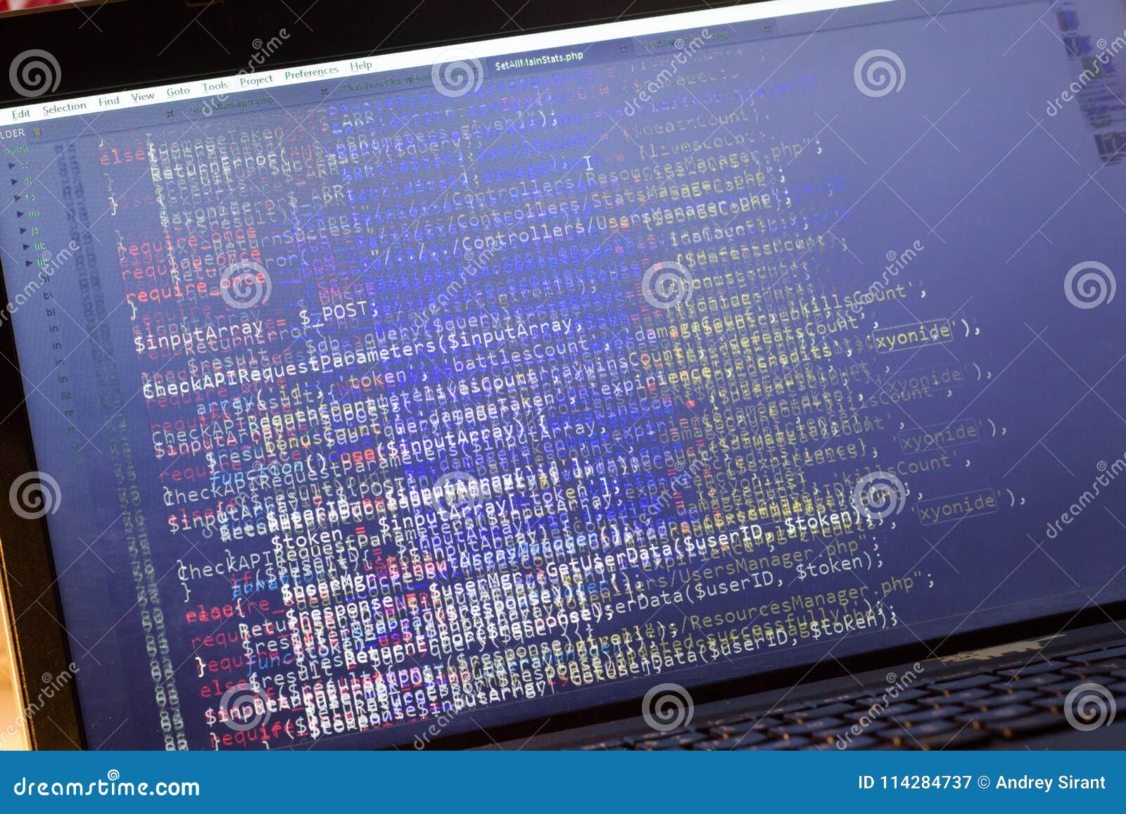 Php Back End Code Computer Programming Source Code Abstract Screen Of Web Developer Stock 7797