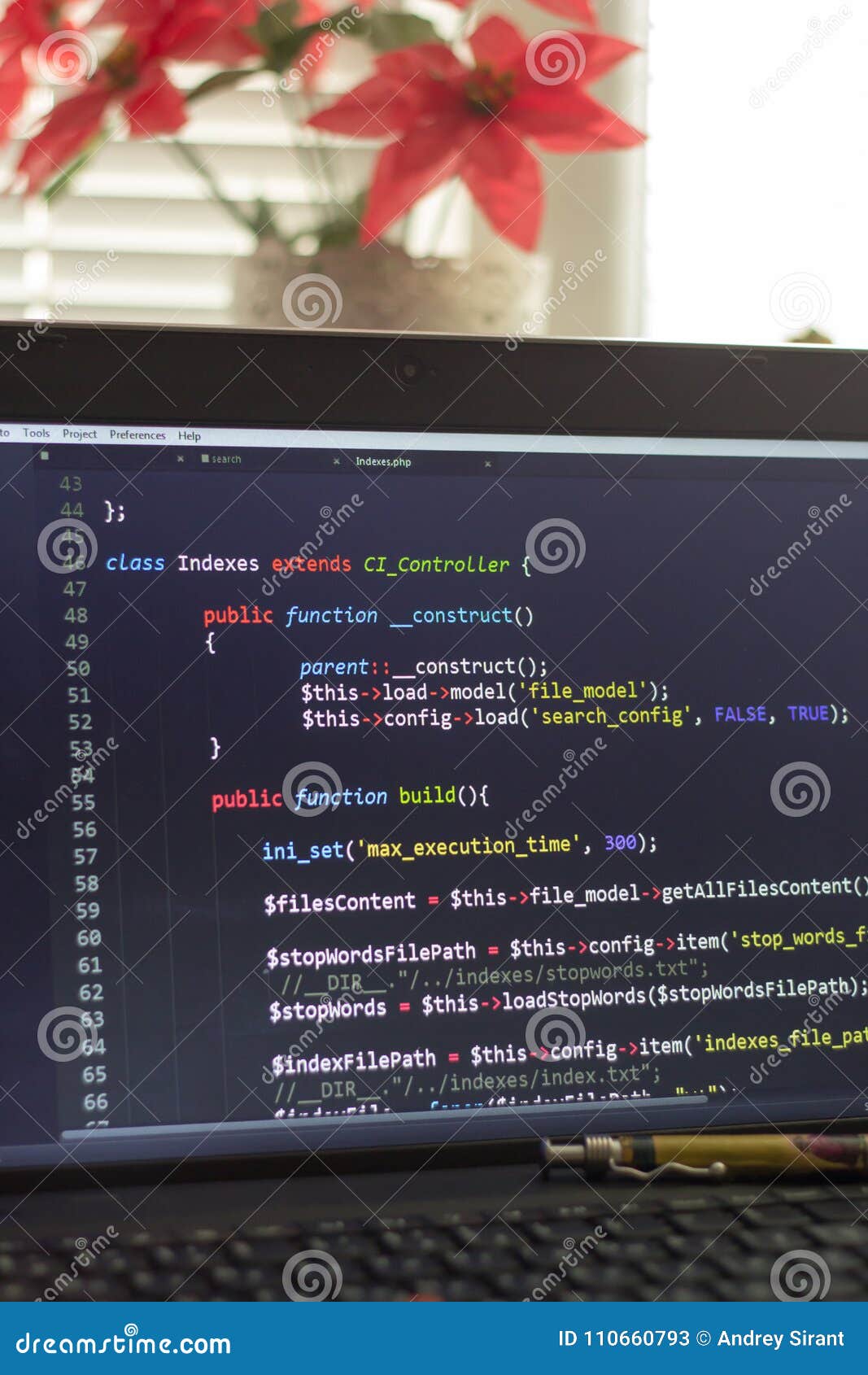 Php Back End Code Computer Programming Source Code Abstract Screen Of Web Developer Editorial