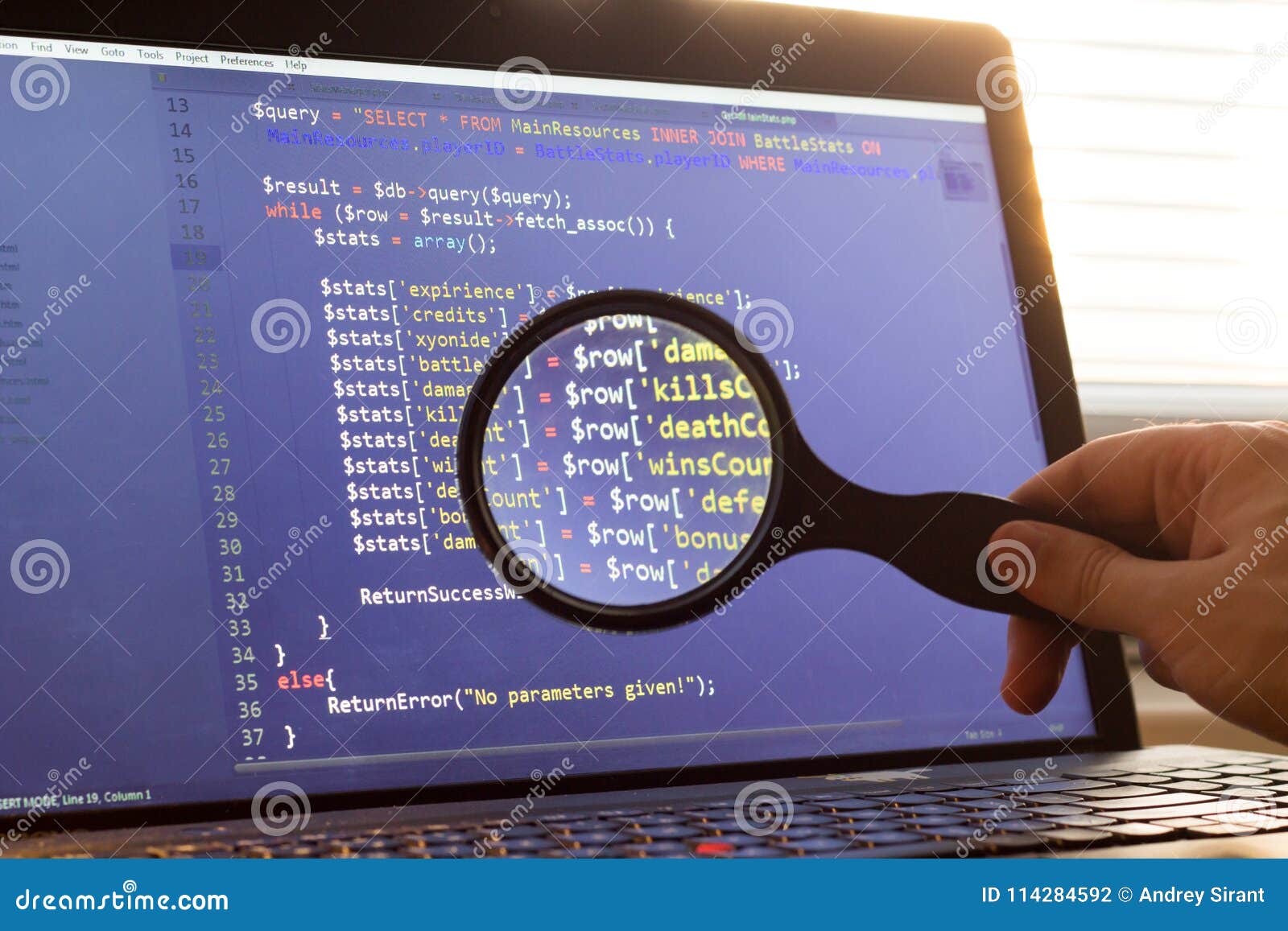 PHP Back-end Code Zoomed through a Magnifier. Computer Programming ... PHP Back-end Code Zoomed through a Magnifier. Computer Programming ...