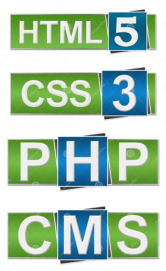 PHP CMS DEL HTML CSS stock de ilustración. Ilustración de hiperactivo - 46234096