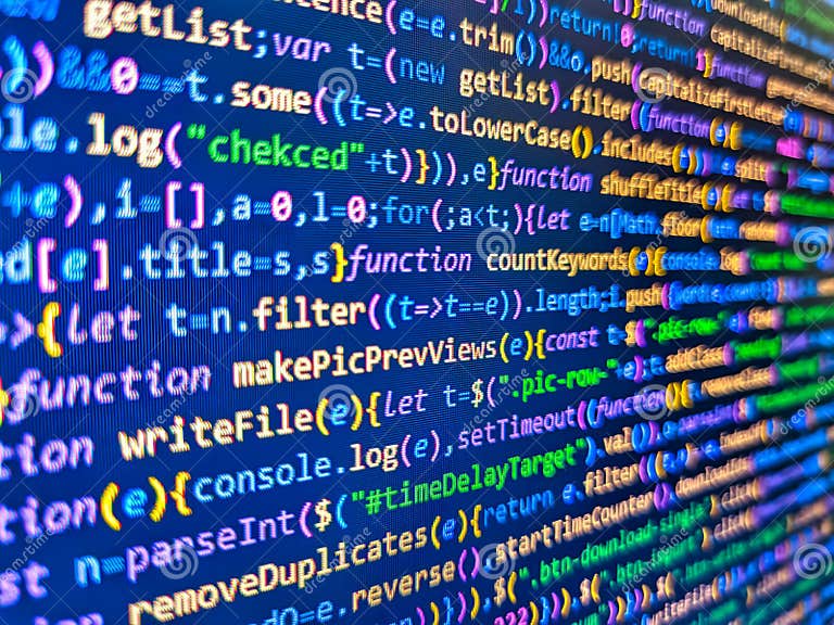 Php Code on Blue Background in Code Editor. Program Development Concept. Writing Program Code on ...