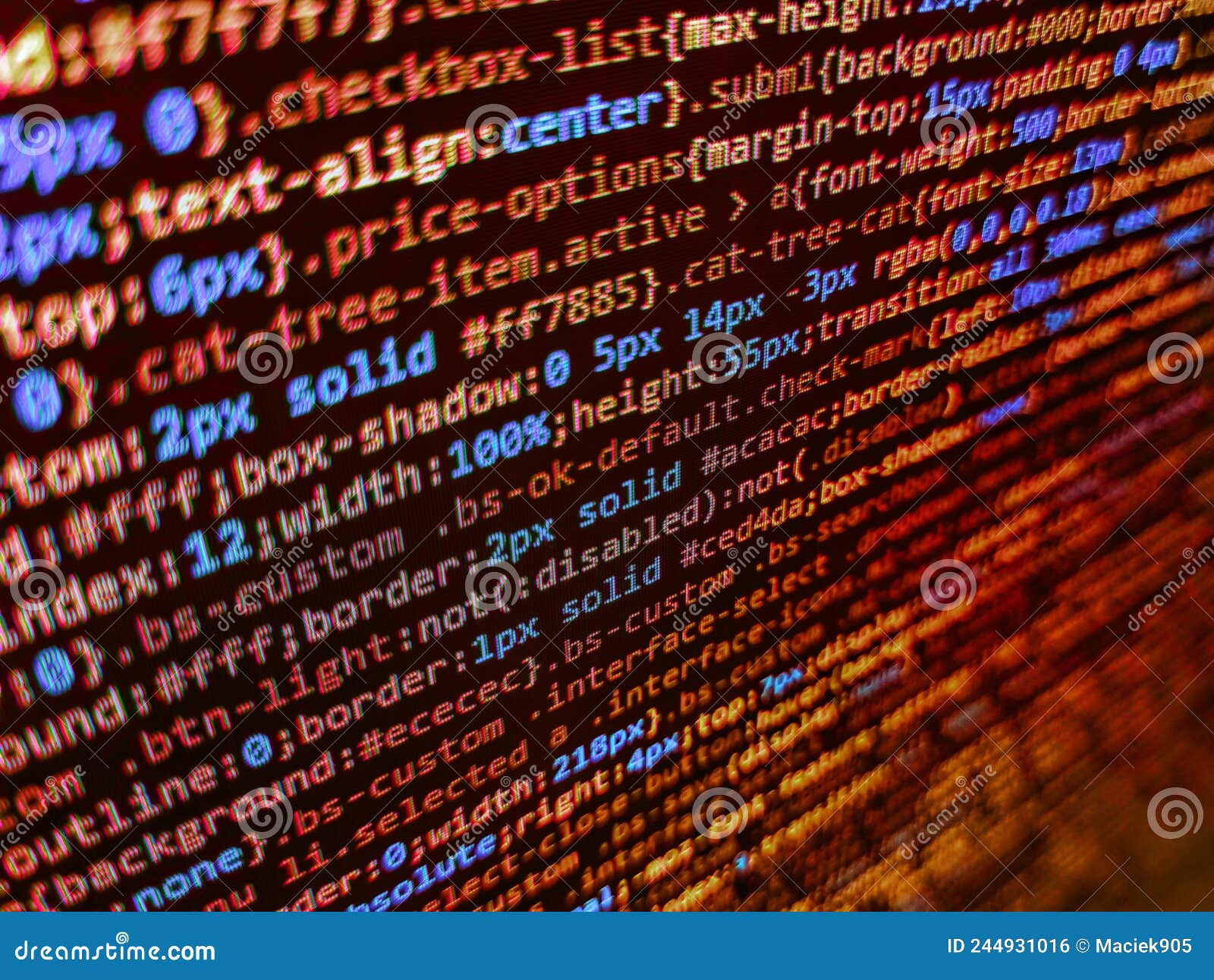 Php Code On Blue Background In Code Editor Programmer Workplace Stock 9996