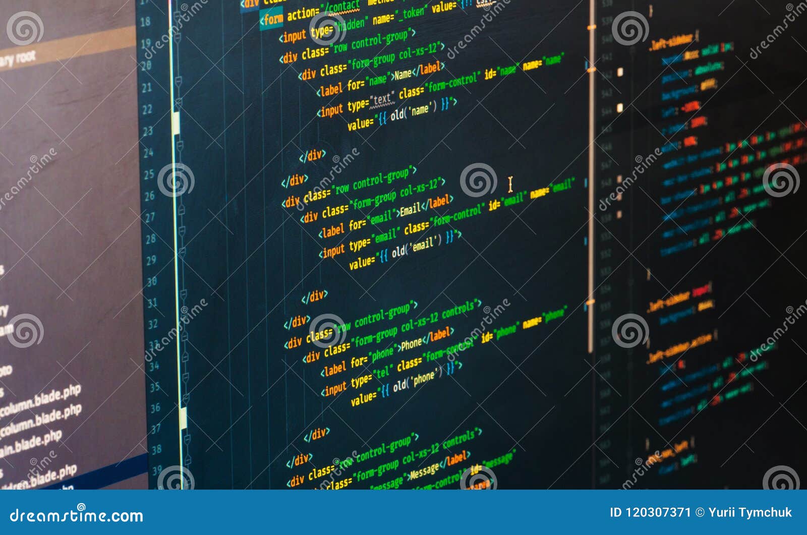 Php Code On Dark Background In Code Editor Stock Image Image Of Line Html 120307371 4179