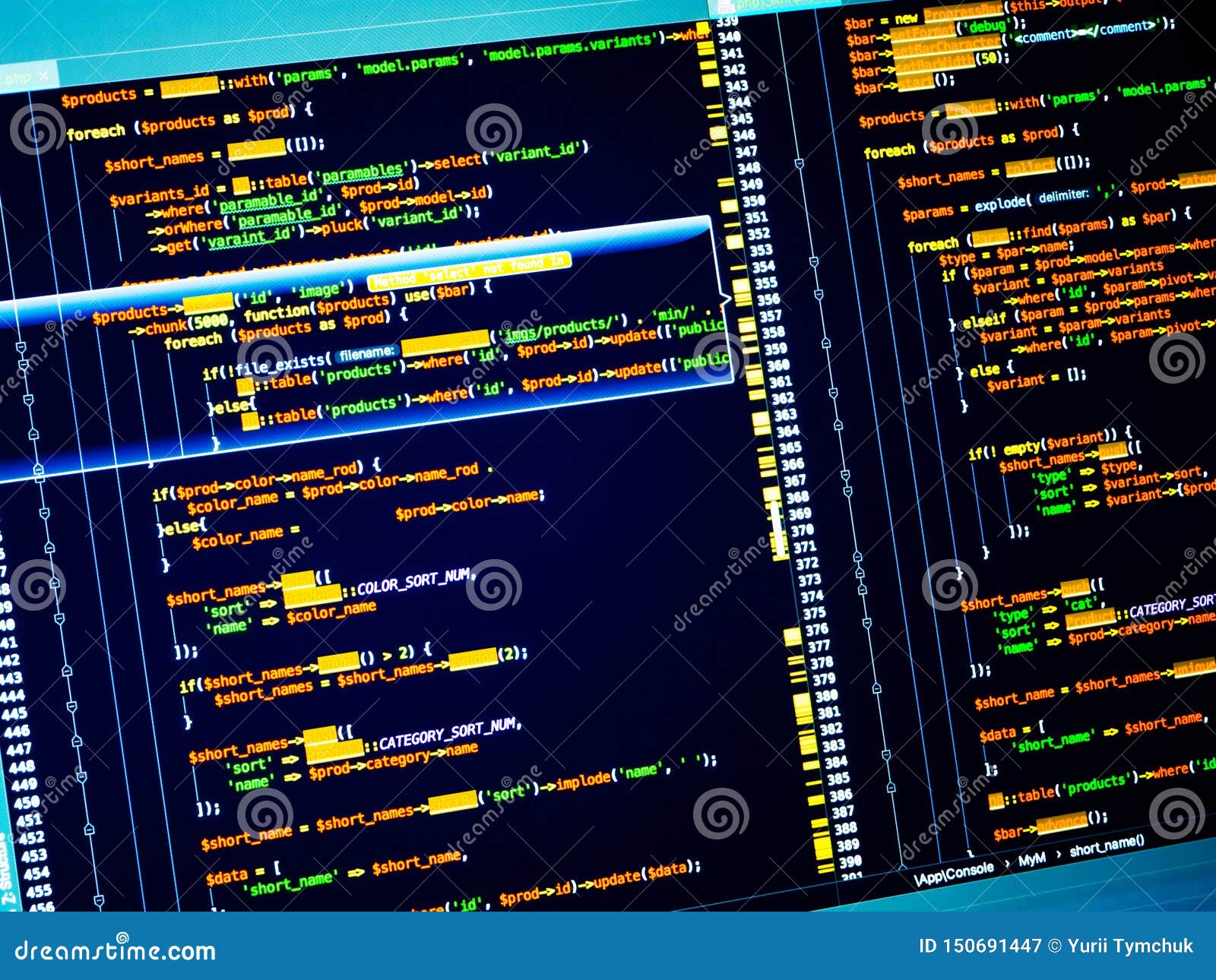 Php In Code Editor Web Developing On The Php Language Macro Stock Image Image Of Designer