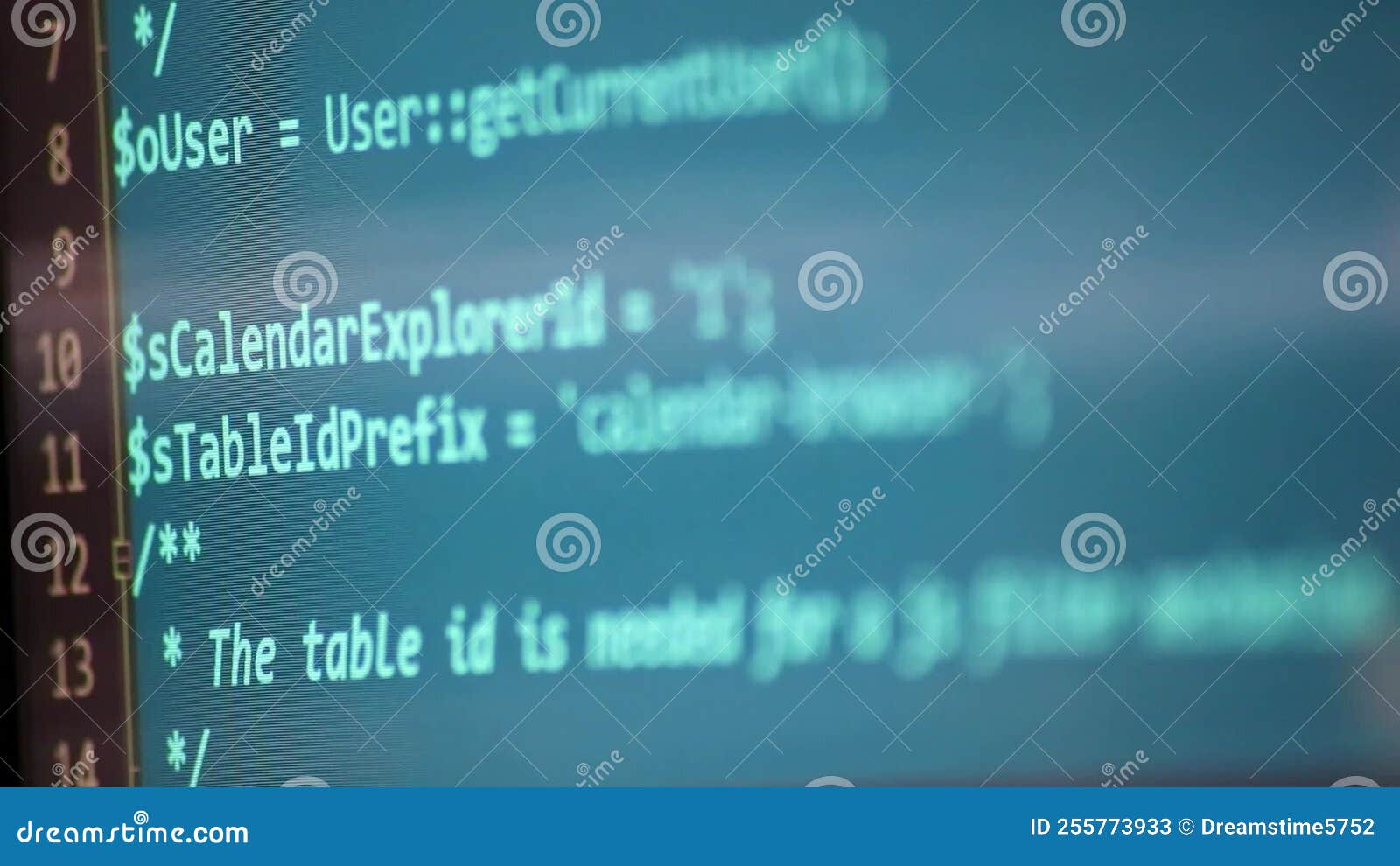 PHP-code Review on Screen by Web Developer and Php Developer Shows Computer Screen with Source ...