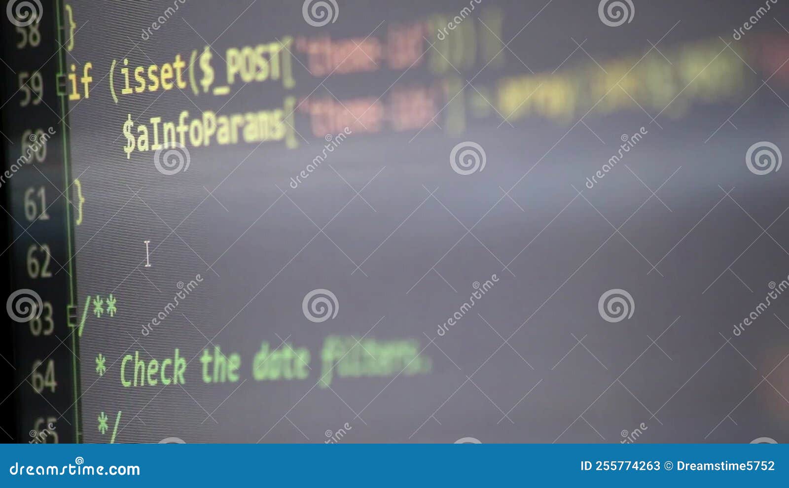 PHP-code Review on Screen by Web Developer and Php Developer Shows ...