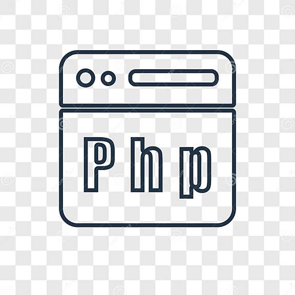 Php Concept Vector Linear Icon Isolated on Transparent Background, Php ...