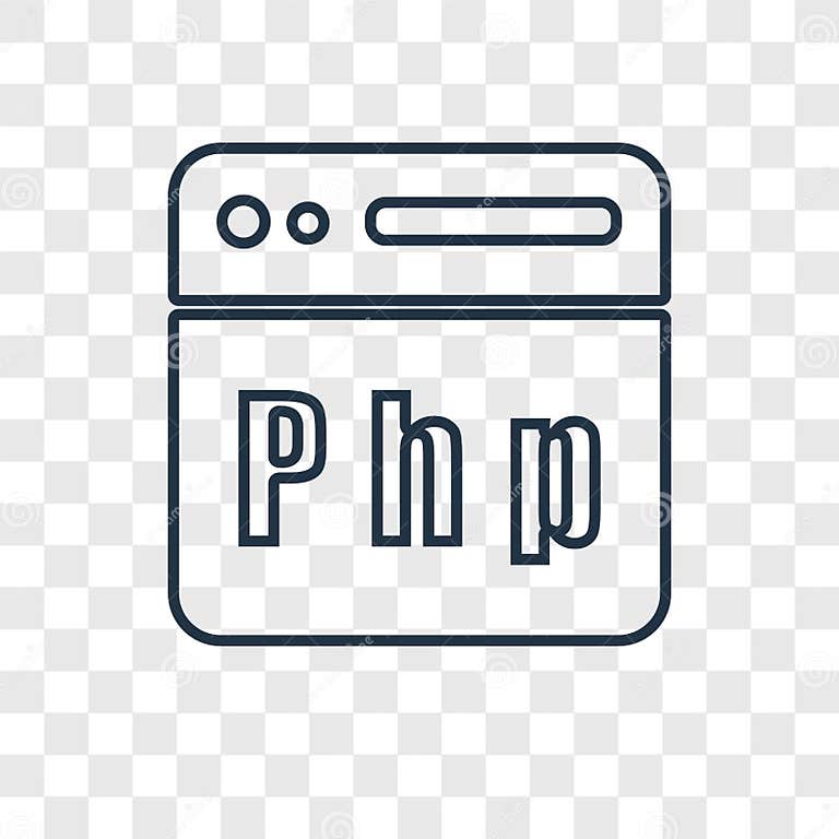 Php Concept Vector Linear Icon Isolated on Transparent Background, Php ...