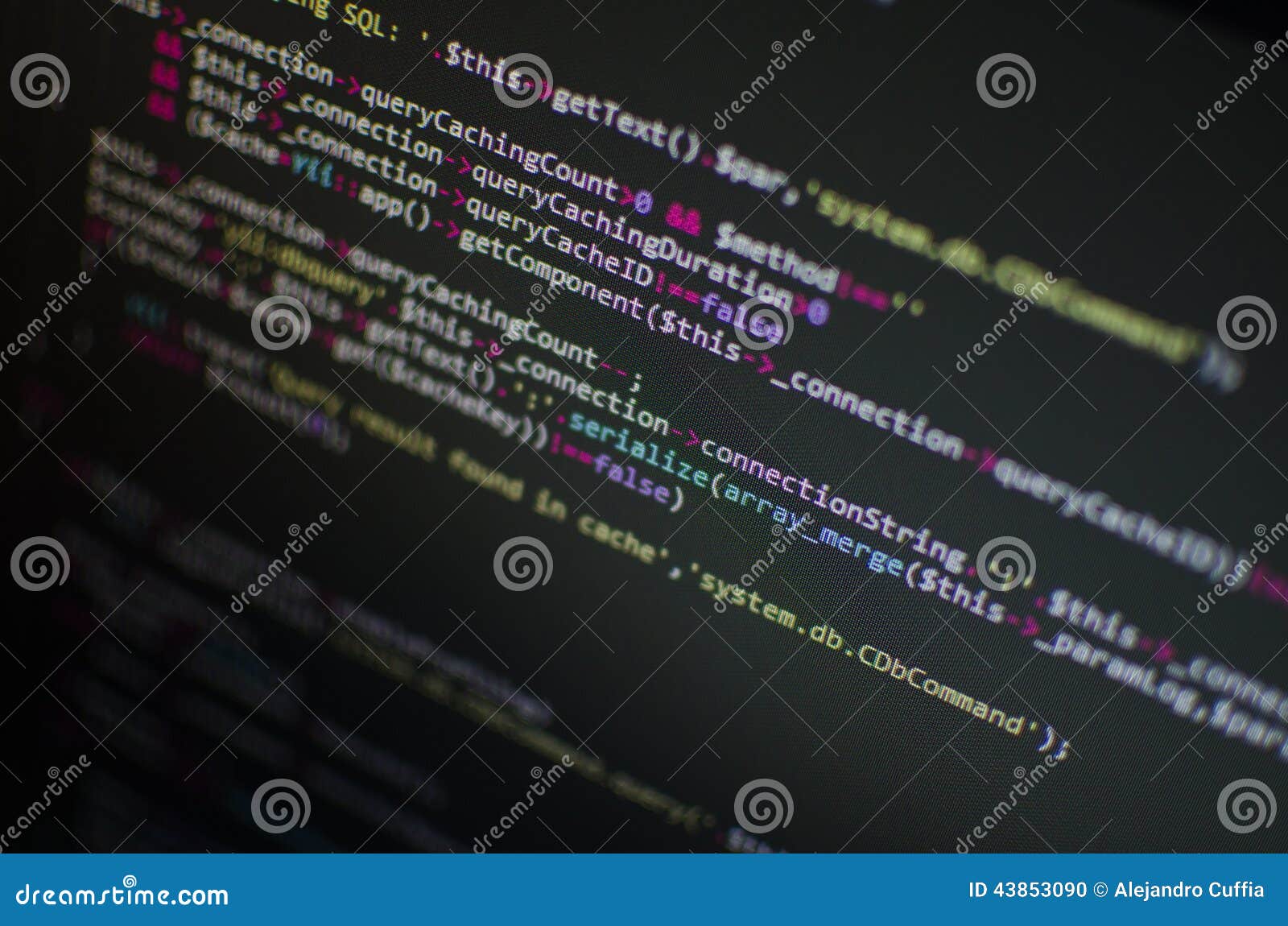 Php Css Code In Computer Editorial Image Image Of Blue 43853090