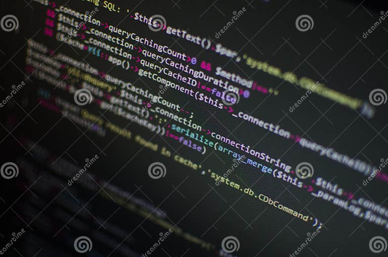 PHP CSS code in computer editorial image. Image of blue - 43853090