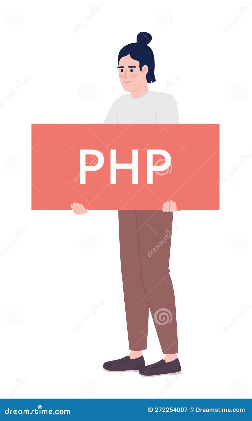 Php Developer Semi Flat Color Vector Character Stock Vector Illustration Of Code Programming