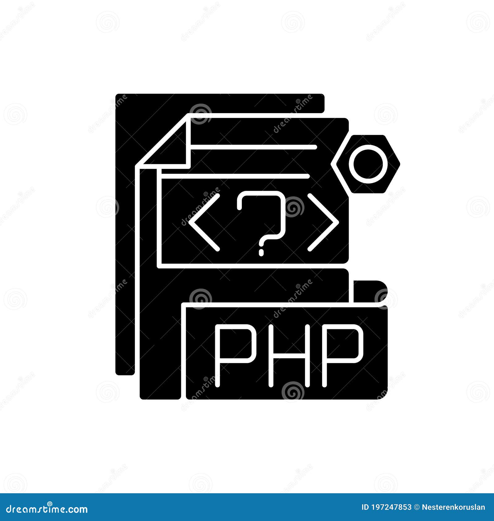 Hypertext Preprocessor Coding Language Sign Text Silhouette Device Programming Developing