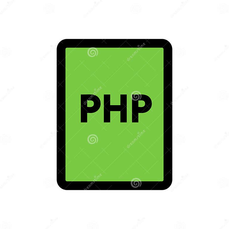 PHP File Icon Line Isolated on White Background. Black Flat Thin Icon ...