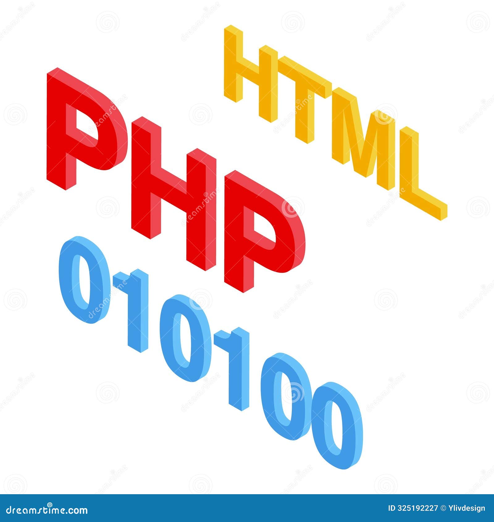 Php Html Binary Code Programming Language Concept Stock Vector - Illustration of code, internet ...