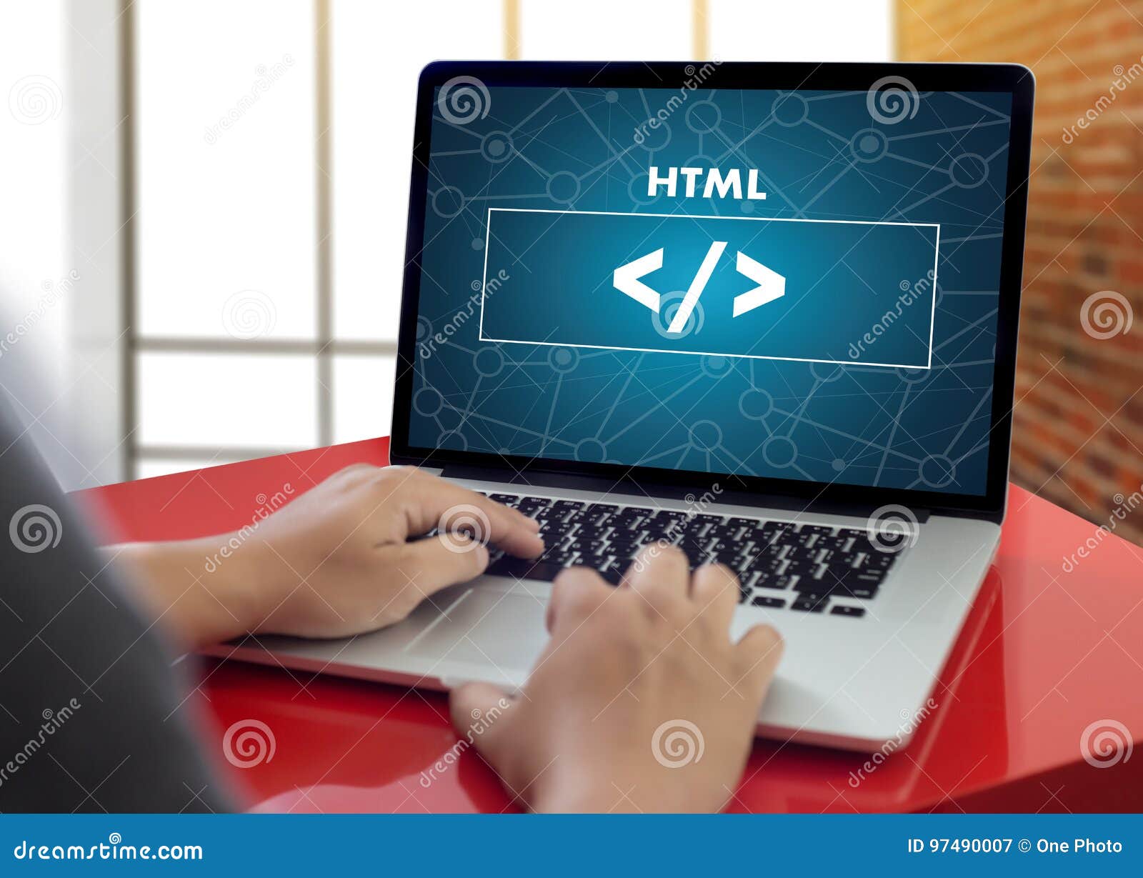 Php Html Developer Web Code Design Programmer Working In A Soft Stock Image Image Of Device