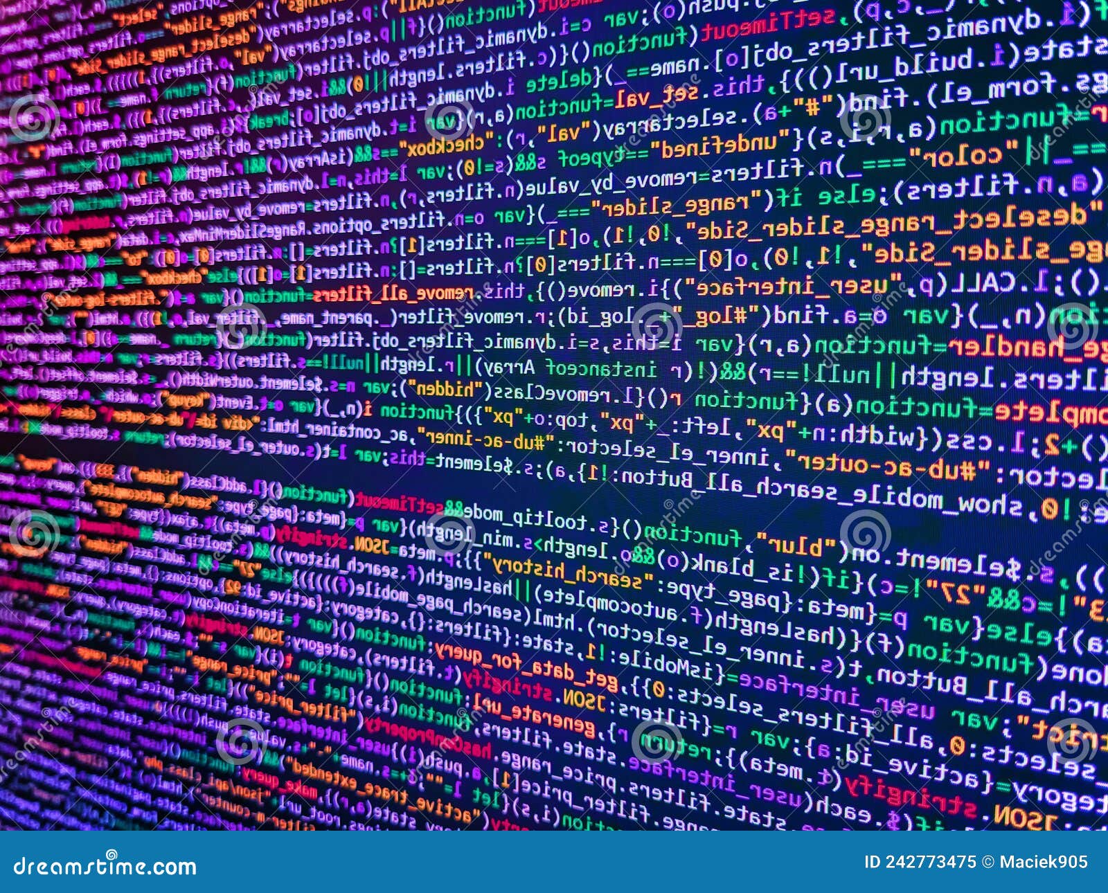 Php Language And Coding Function Developer Close Up Of Computer Web Page Code Inside Of Html