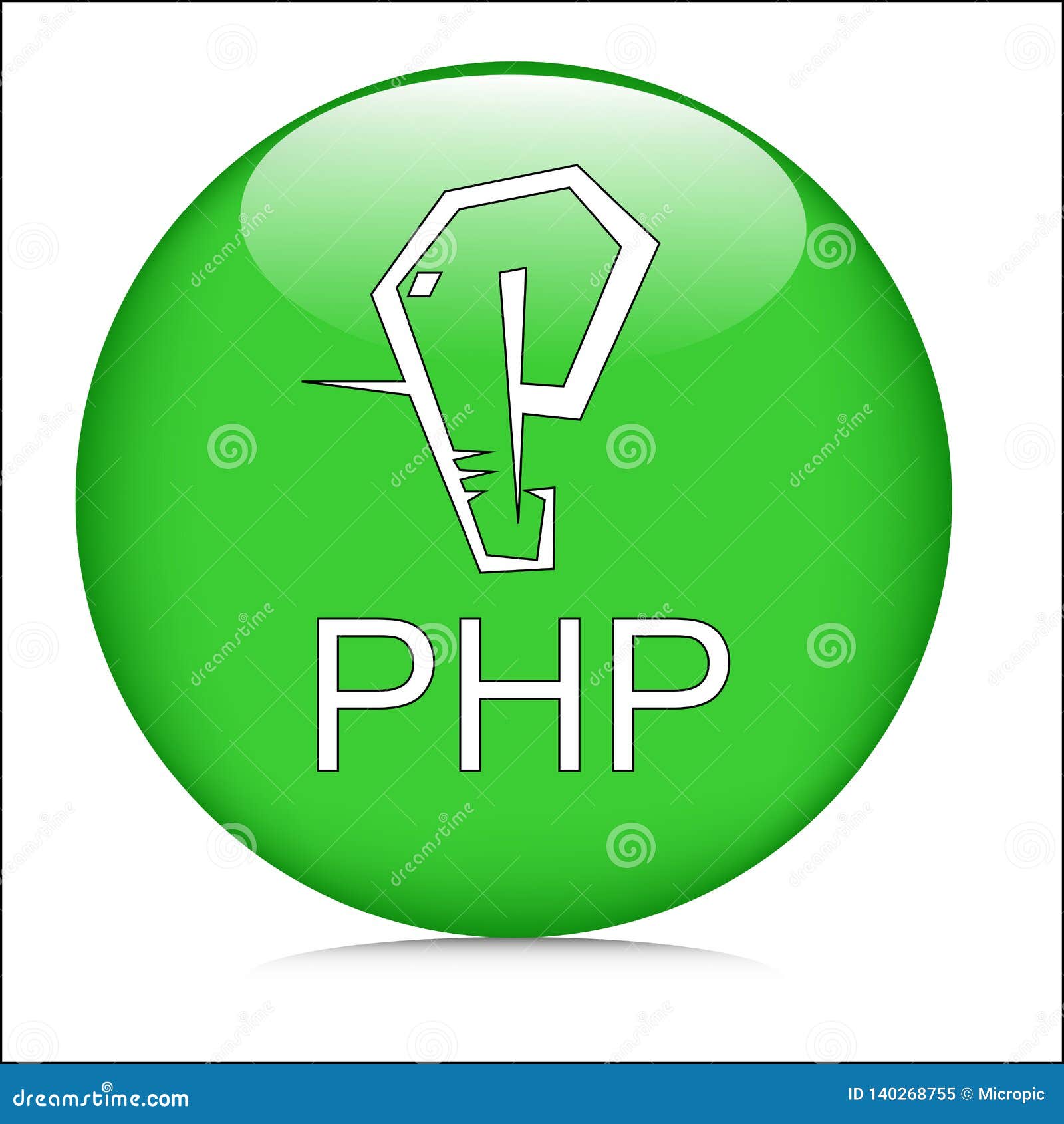 Php Language Green Crystal Button Symbol Logo Image and Vector Stock ...