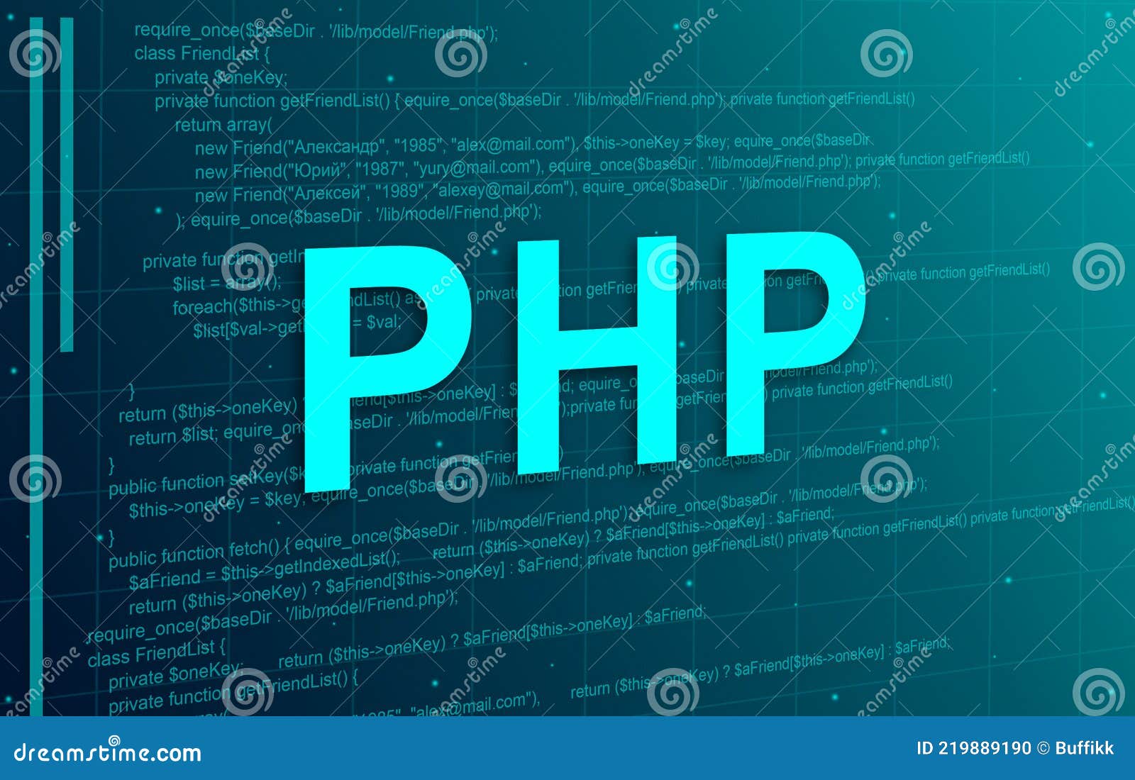 Php Programming Code Abstract Technology Background Computer Software