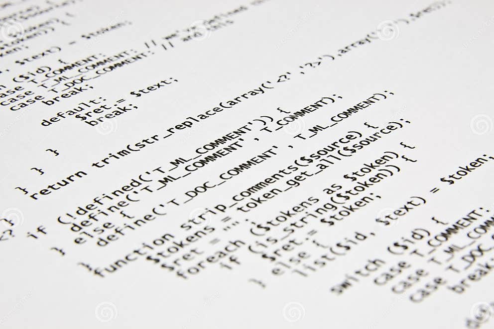 Php programming code print stock photo. Image of isolated - 36921648