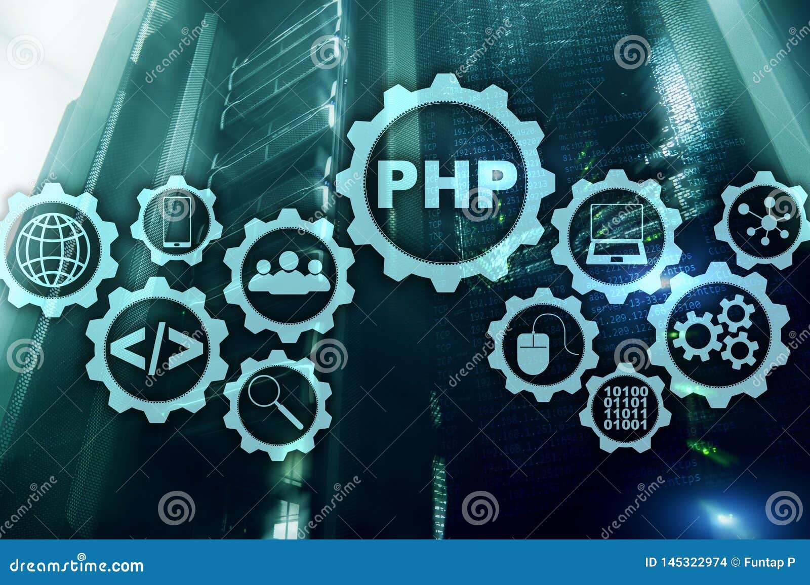 Php Programming Language Developing Programming And Coding Technologiescyber Space Concept
