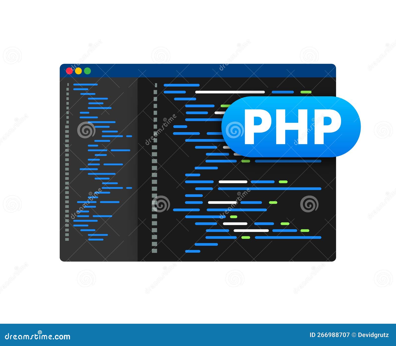 Php Programming Language Website Development Coding Vector Stock 0733