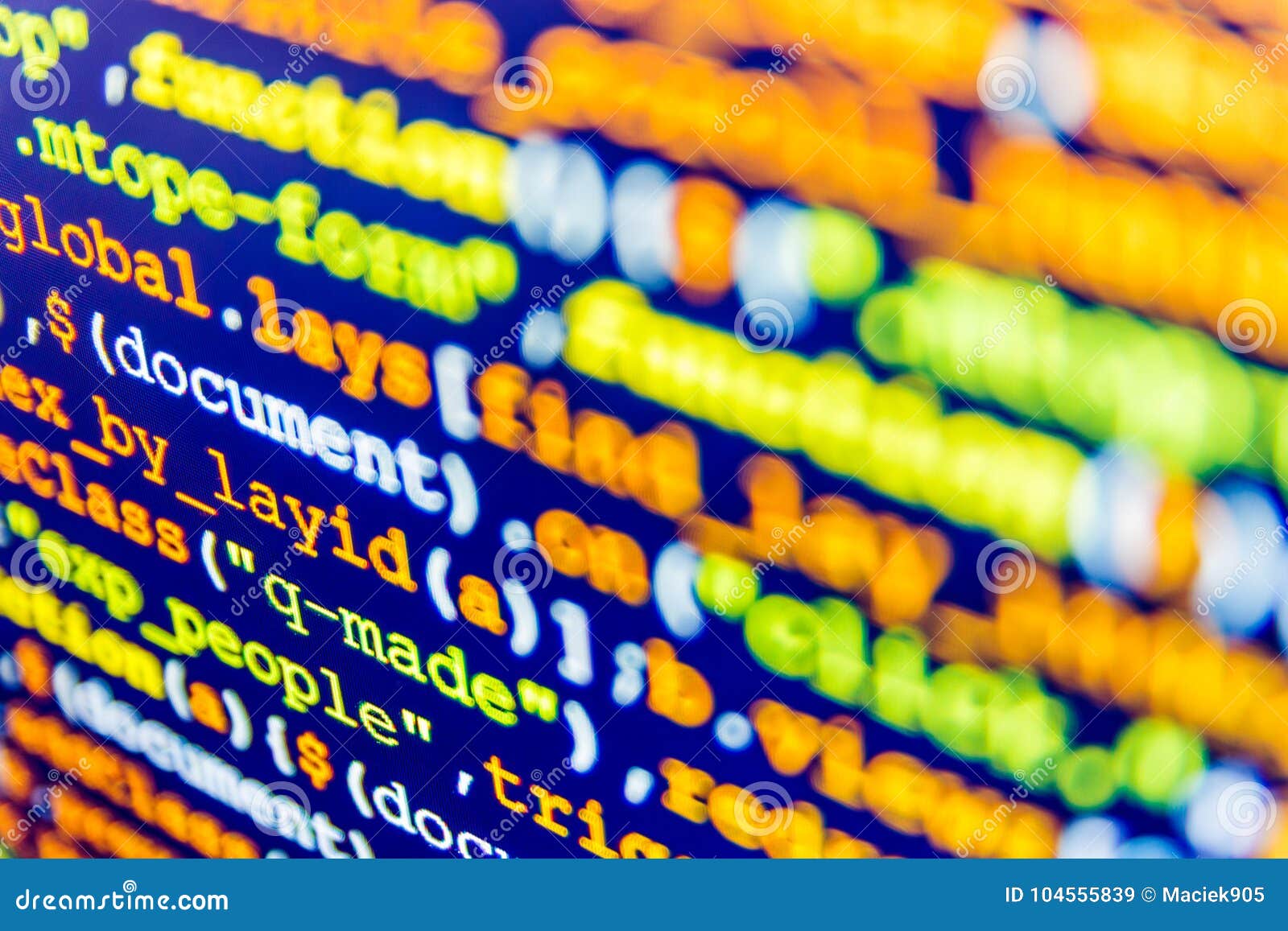 Php Syntax Highlighted Big Data Database App Script Procedure Creating Stock Image Image Of